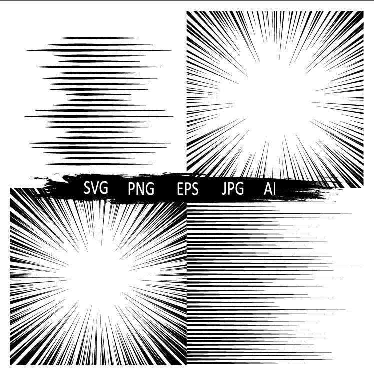 Speed Lines Svgcomic Book Svglines Svgcomic Book Design - Etsy