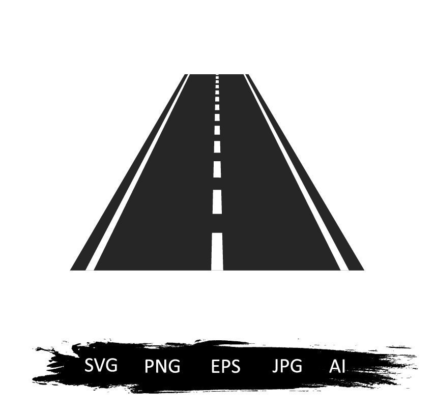Road Svg asphalt road svg road silhouette road clipart | Etsy
