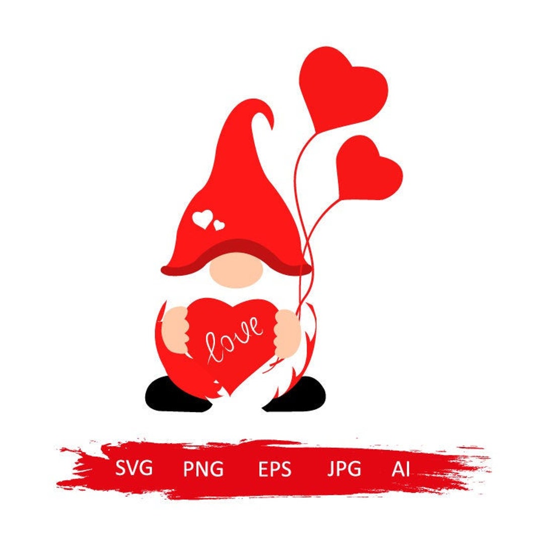 Valentine Gnome Svg, Gnome Svg,gnome With Heart Svg, Love Svg ...