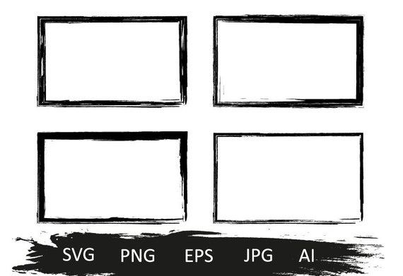 Grunge frame svg grunge Brush Frame svg square frame svg | Etsy