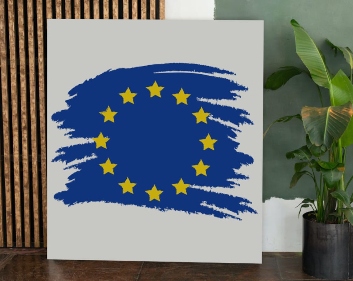 Europe flag svg distressed EU flag svg European Union Flag | Etsy
