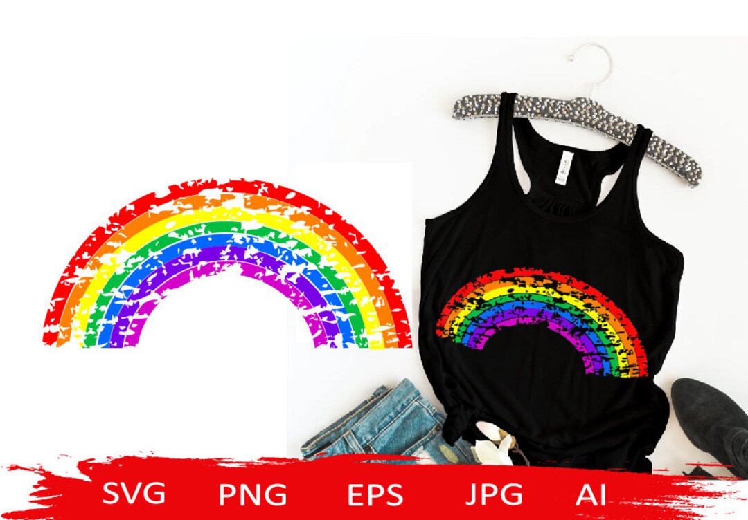 Distressed Rainbow SVG, Rainbow Bundle Svg,grunge Rainbow Svg,rainbow ...