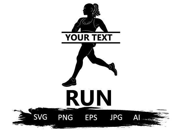 Running woman svg running girl silhouette keep running svg - Etsy España