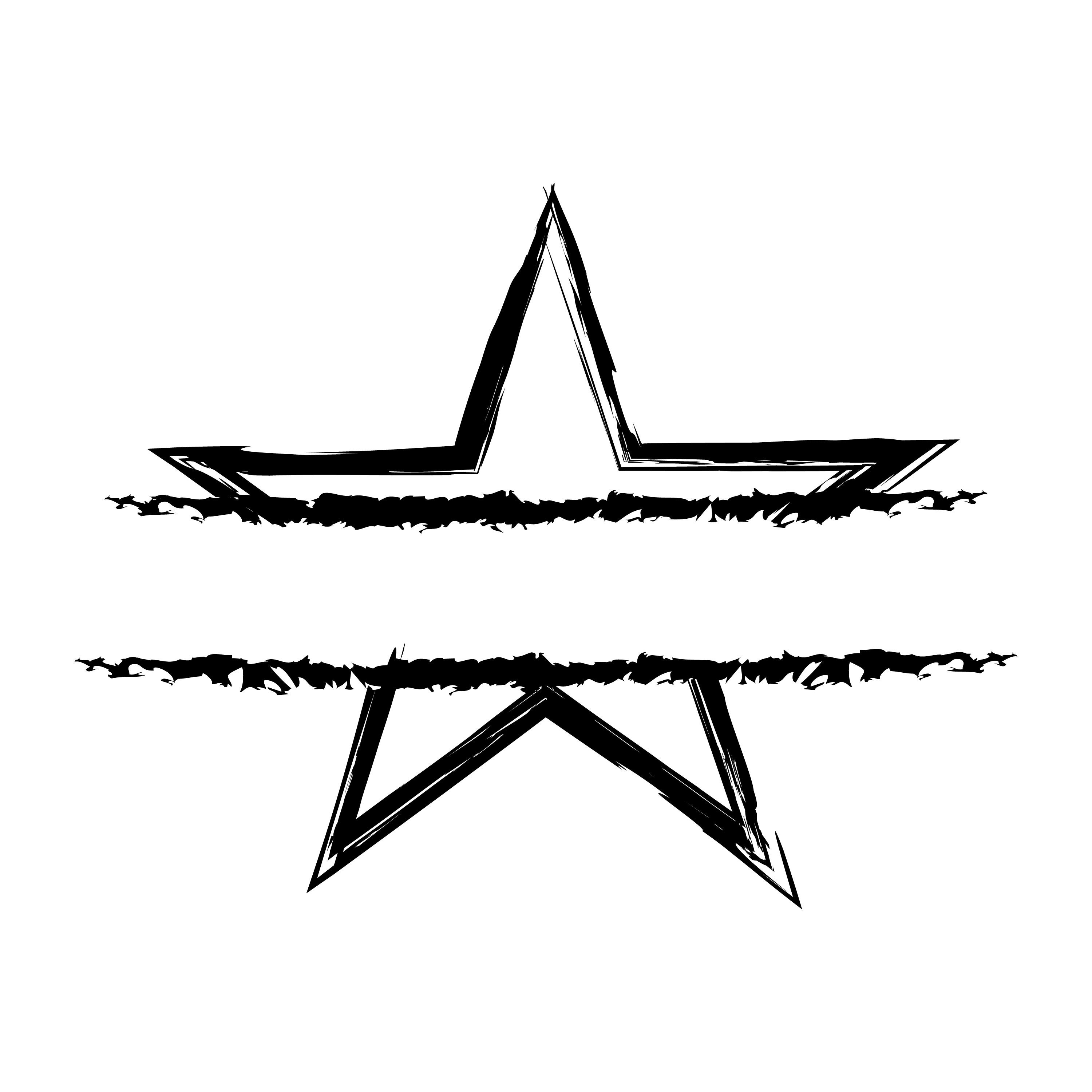 Distressed star svg monogram frame svg grunge star svg | Etsy