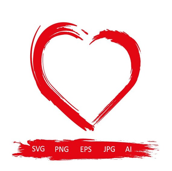 Heart Svgvalentines Svgheart Clipartgrunge Heartdistressed - Etsy