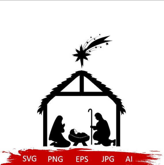 Christian Christmas Clip Art Black And White