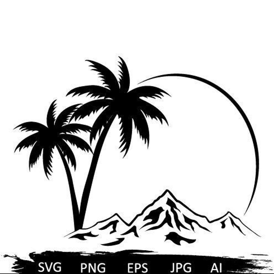 Beach Svg,palm Tree Svg,summer Palms Svg,aloha Svg,mountain Svg,hill ...