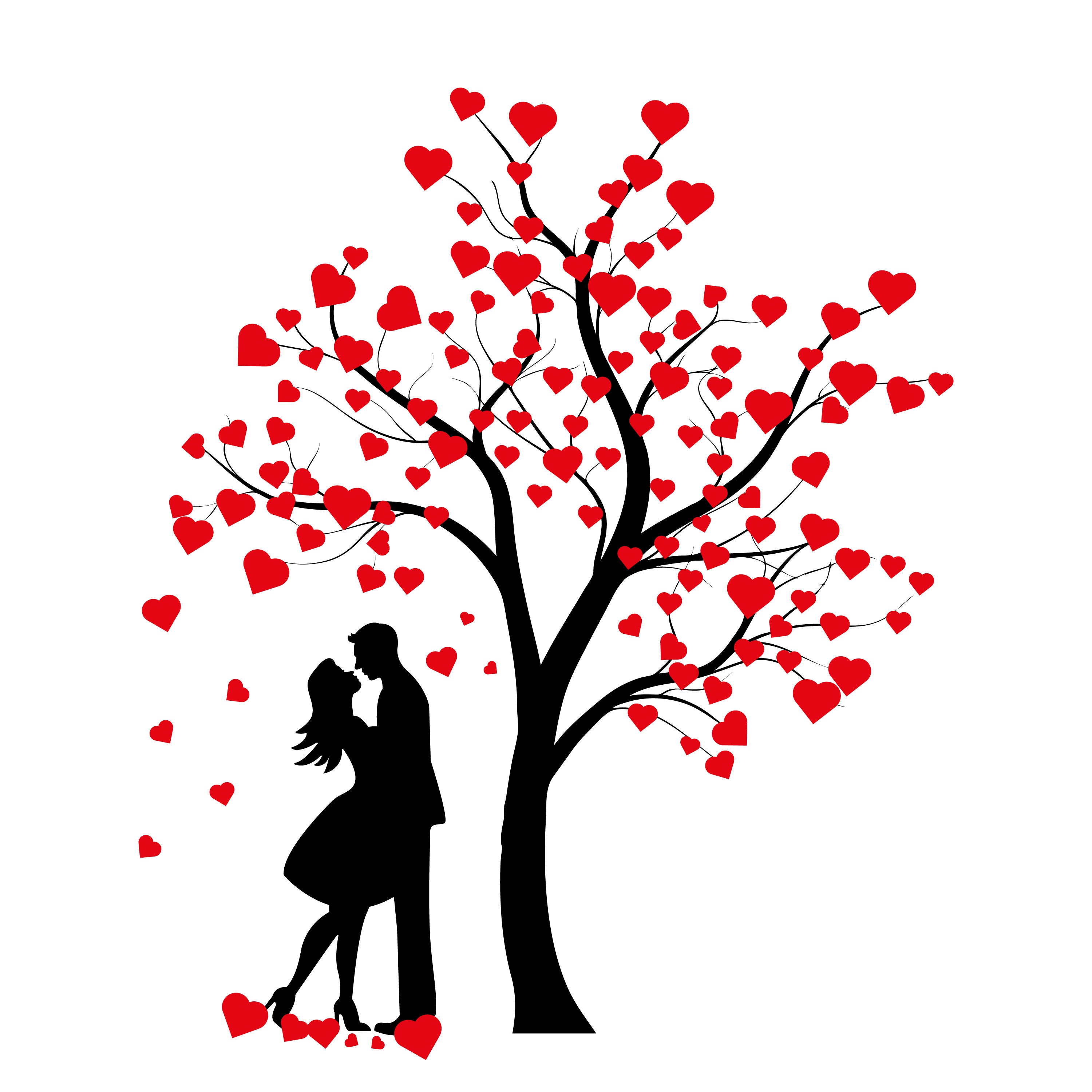 Couple Svg Tree With Hearts Svg Valentine Tree Svg Couple | Etsy