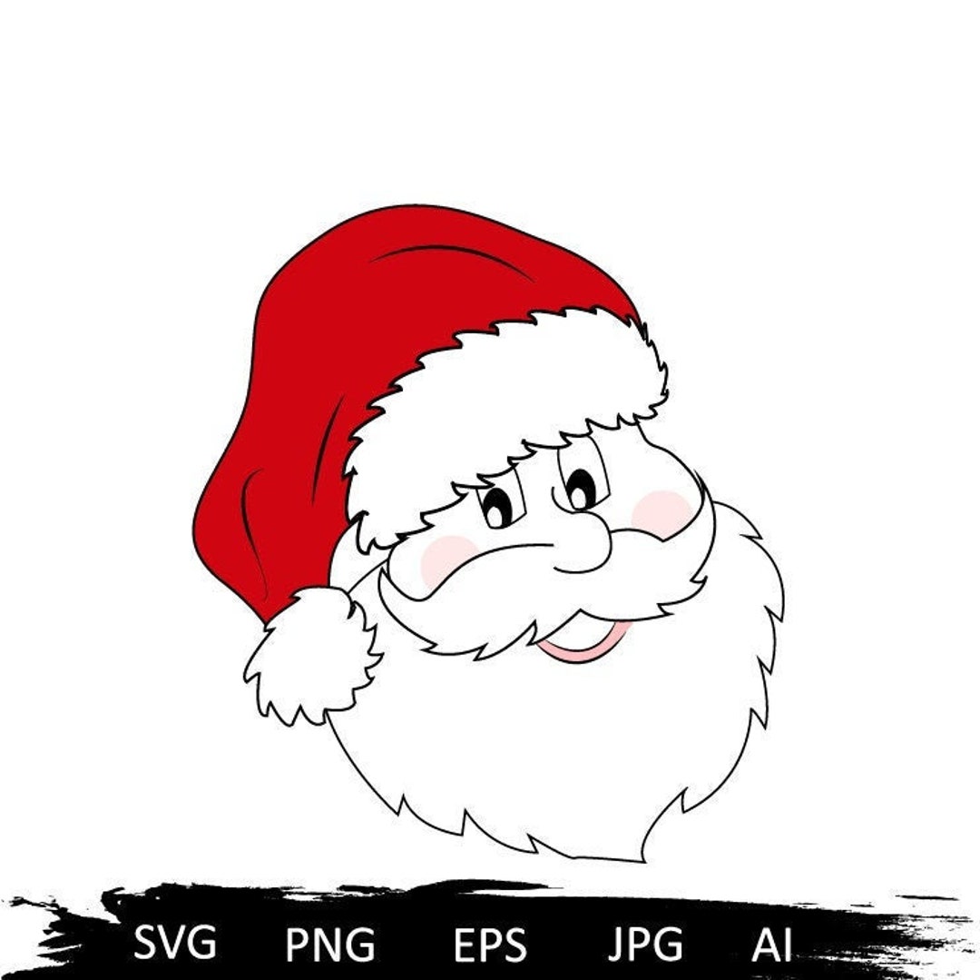 Christmas Santa Face Svg, Santa Face Svg, Kids Christmas Svg, Santa ...