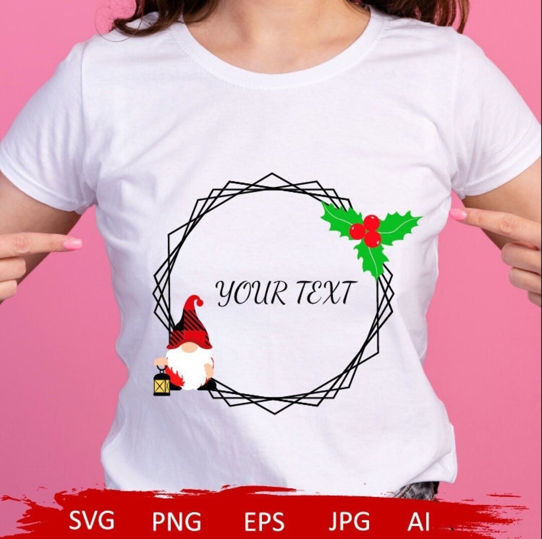 Gnome Frame Svg, Christmas Frame Svg, Gnome Monogram Svg, Winter Frame ...