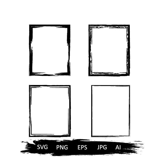 Grunge Frame Svg,distressed Frame Svg,png,square Frame Svg,frame ...