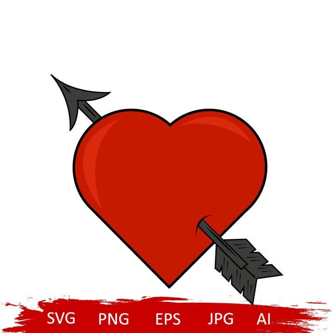 Valentine’s Day Svg, Heart and Arrow Svg,love Svg,heart Svg, Arrow Svg ...