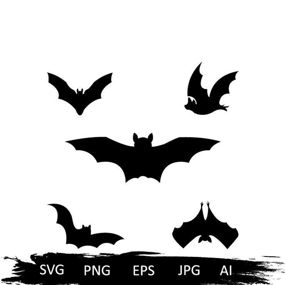Bat Svg, Halloween Svg, Silhouette Bats,bat Clipart,happy Halloween Svg ...