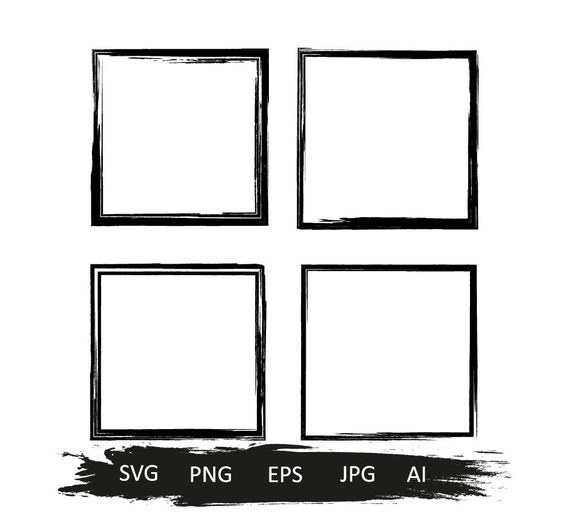 Grunge Frame Svg Grunge Brush Frame Svg Square Frame Svg - Etsy