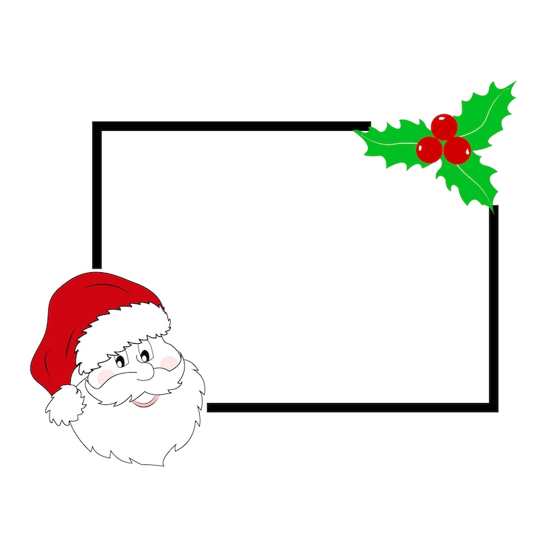 Сhristmas Frame Svg Santa Claus Svg Holly Svg Monogram - Etsy