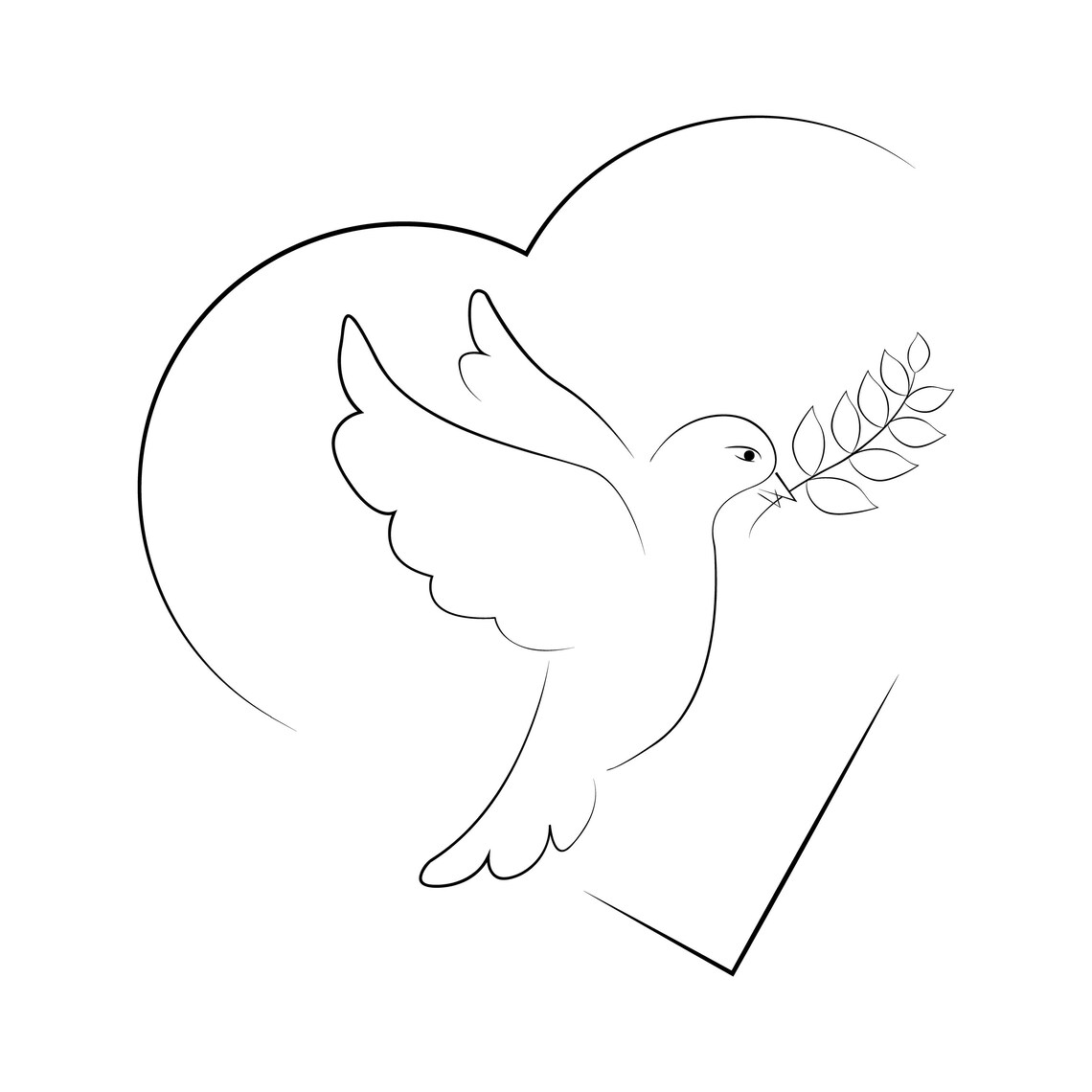 Dove Peace. Symbol Hope and Striving for Harmony. Dove Holding an Olive ...