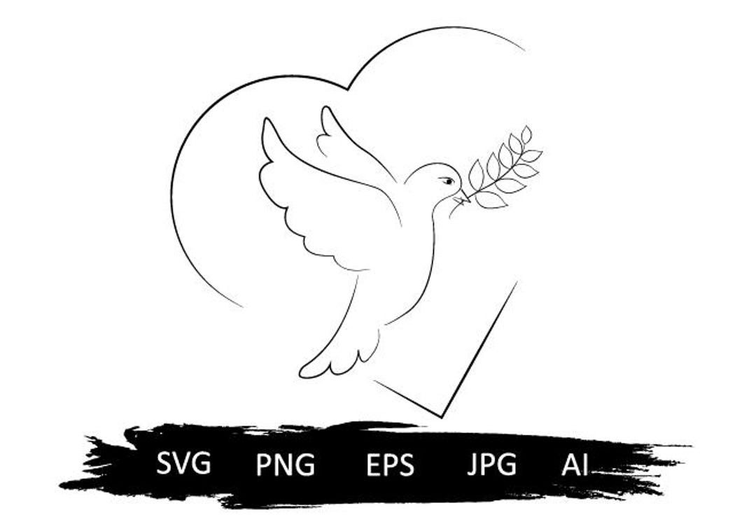 Dove Peace. Symbol Hope and Striving for Harmony. Dove Holding an Olive ...