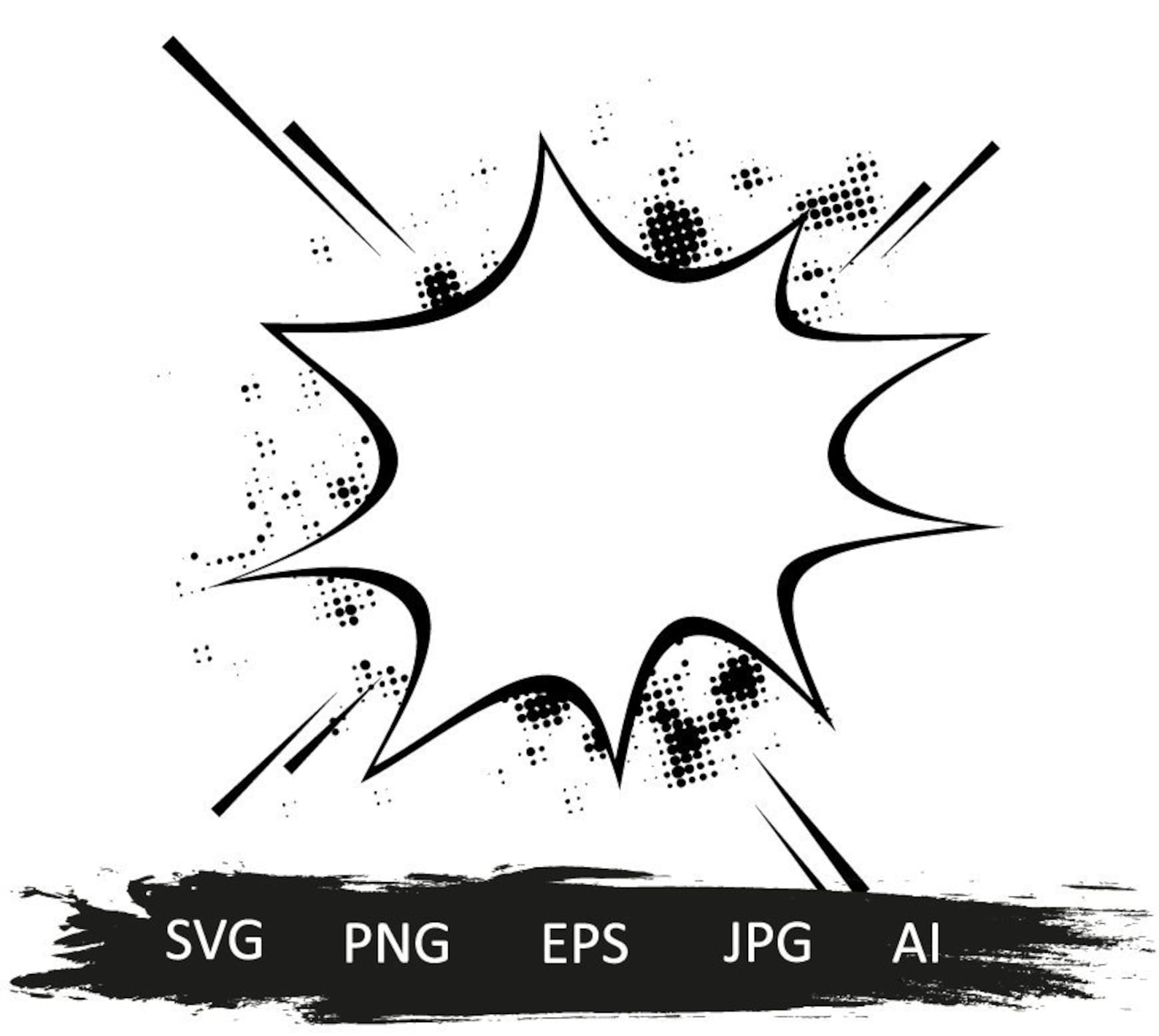 Comic Book SVG Callout Bomb Explosion Stars Blast Smoke - Etsy