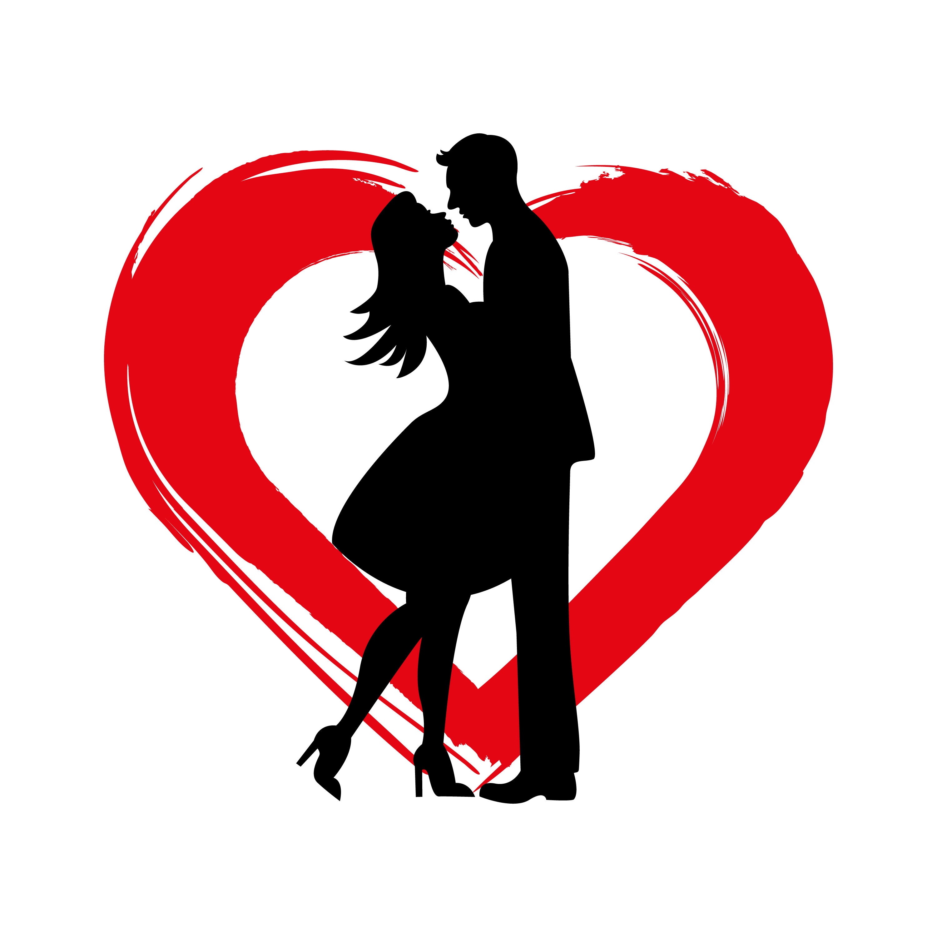 Loving Couple Svg Silhouette Couples Svg Heart Svgromantic - Etsy