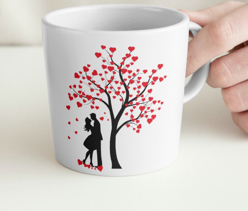 Pareja svg árbol con corazones svg árbol de San Valentín - Etsy España