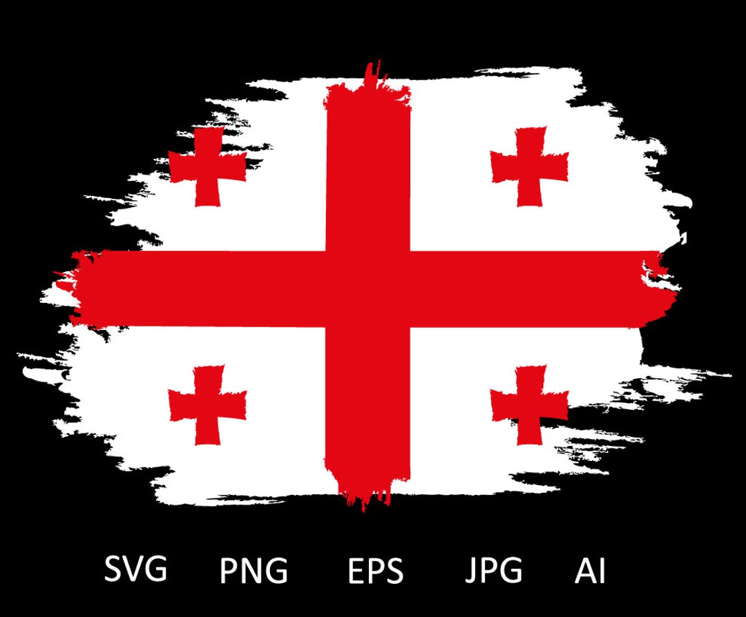 Georgia Flag Svg, Distressed Georgian Flag Svg, Georgia Flag Svg File ...