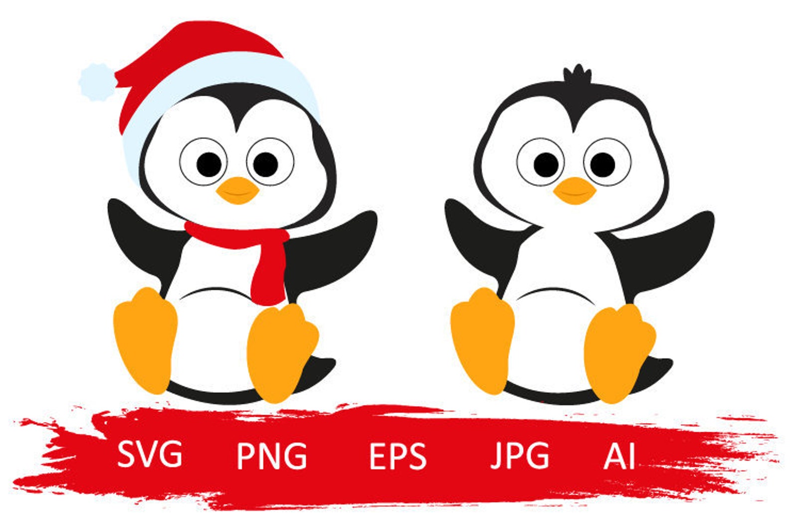 Christmas Penguin Svg,penguin Svg,christmas Svg,winter Svg,santa Hat ...