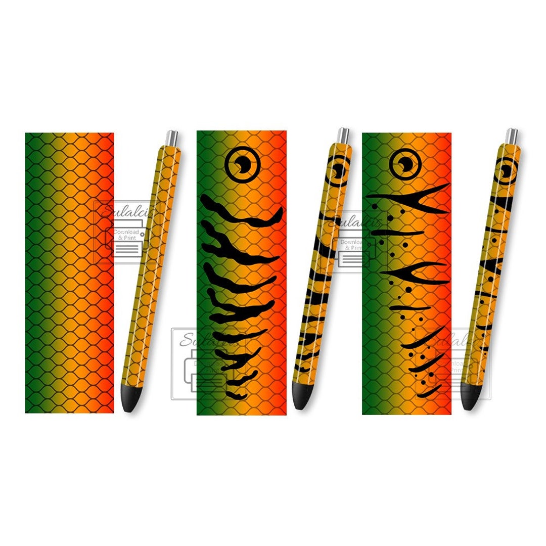 Fishing Lure Pen Wraps Set 3 Png,fishing Lure,fish Scales,fishing Lover ...