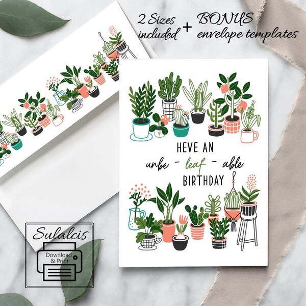 Plant Birthday Cards - Etsy