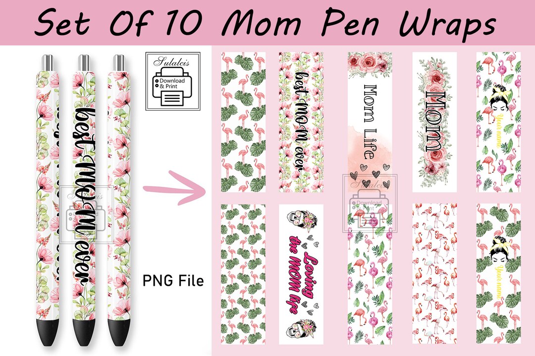 Best Mom Ever Pen Wraps Set 2 Png, Mom Pen Png, Mom Life Pen Png, Girls ...