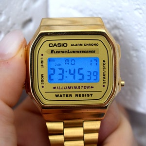 CASIO Gold A168WG Original Digital Illuminator Watch Casio Alarm Chrono ...