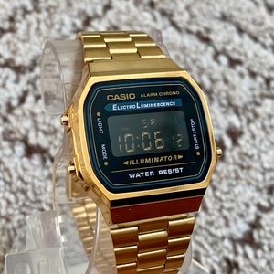 CASIO Gold/black A168WG Original Digital Illuminator Watch - Casio ...