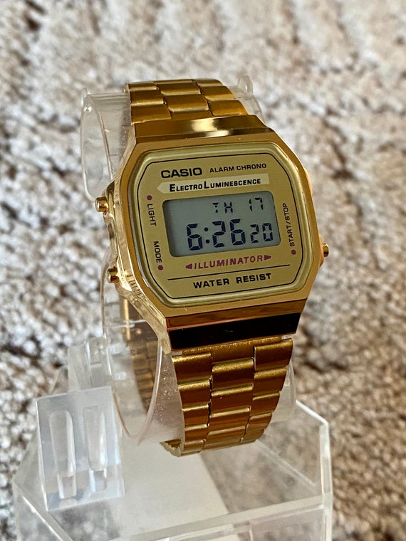 CASIO Gold A168WG Original Digital Illuminator Watch … - Gem