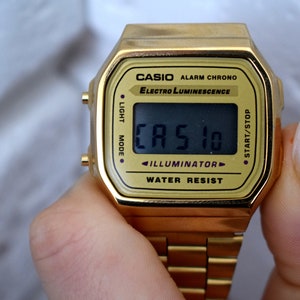 CASIO Gold A168WG Original Digital Illuminator Watch Casio Alarm Chrono ...