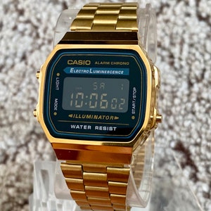 CASIO Gold/black A168WG Original Digital Illuminator Watch - Casio ...