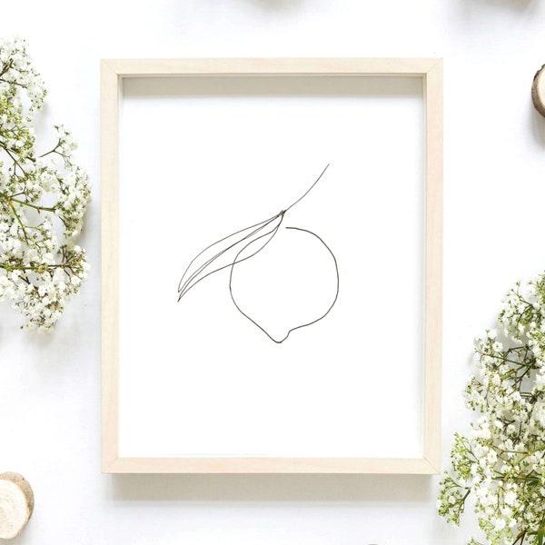Lemon Line Drawing Digital - Etsy