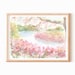 Pastel Pink Country Flower Landscape Watercolor Digital Print - Etsy