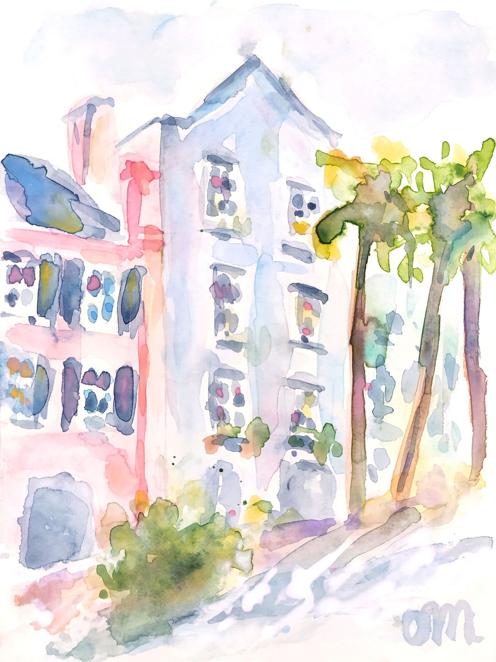 Set of 4 Charleston South Carolina Watercolor Prints Rainbow Row Street ...