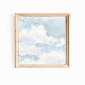 Set of 5 Pastel Blue Pink Coastal Watercolor Prints Aerial Beach Print ...