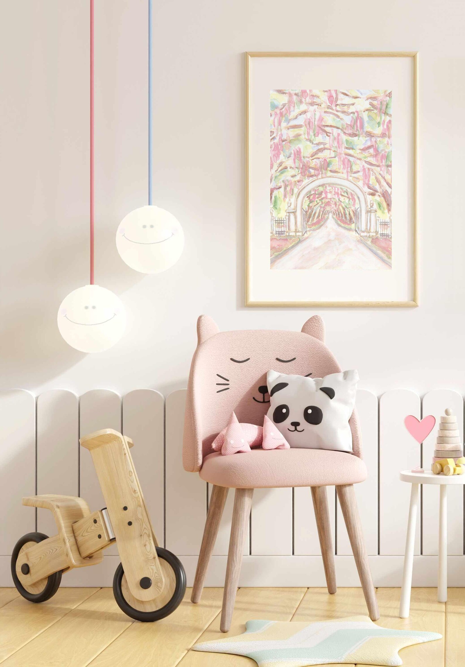 Pastel Pink Savannah Georgia Watercolor Print: Wormsloe Plantation Wall ...