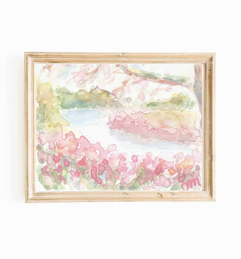 Pastel Pink Preppy Floral Watercolor Print Set: Girly Flower Gallery ...