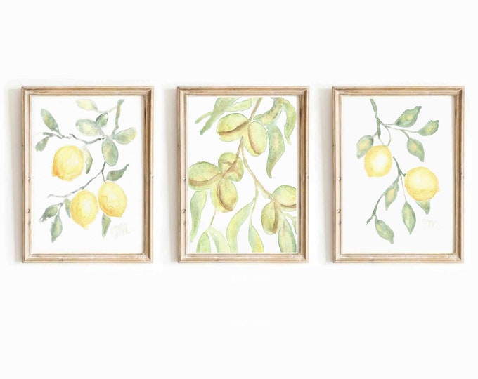 3 Vintage Fruit Art Framed, Fruit Print Set, Ornate Gold Frame, Small ...