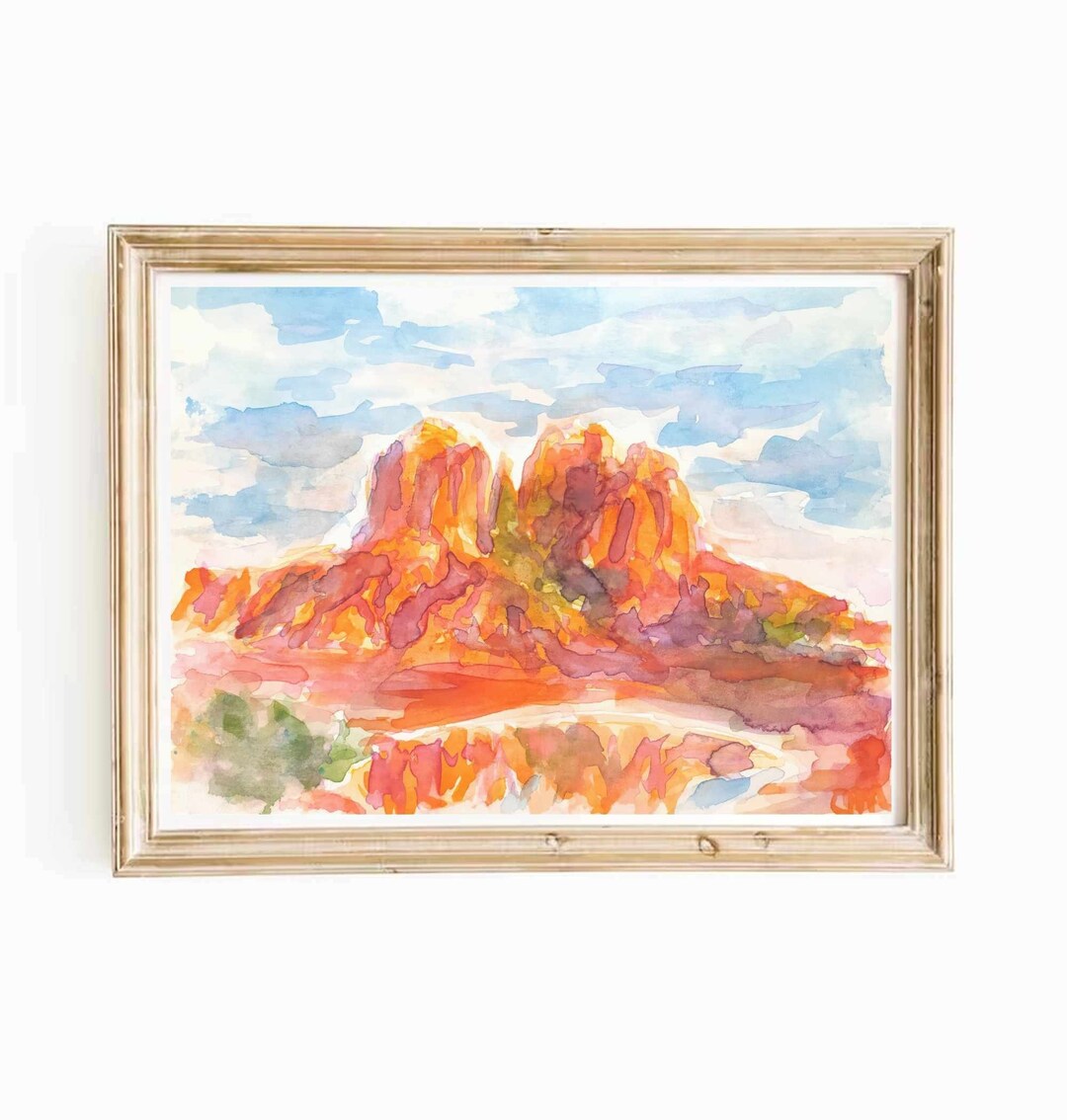 Sedona Red Rock Southwest Watercolor Digital Print Arizona - Etsy