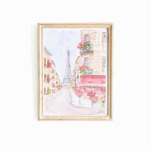 Pastel Pink Preppy Paris Watercolor Print Set of 6 Eiffel Tower France ...