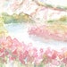 Pastel Pink Country Flower Landscape Watercolor Digital Print - Etsy
