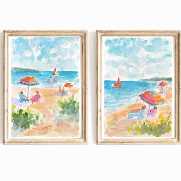 Beach Watercolor - Etsy