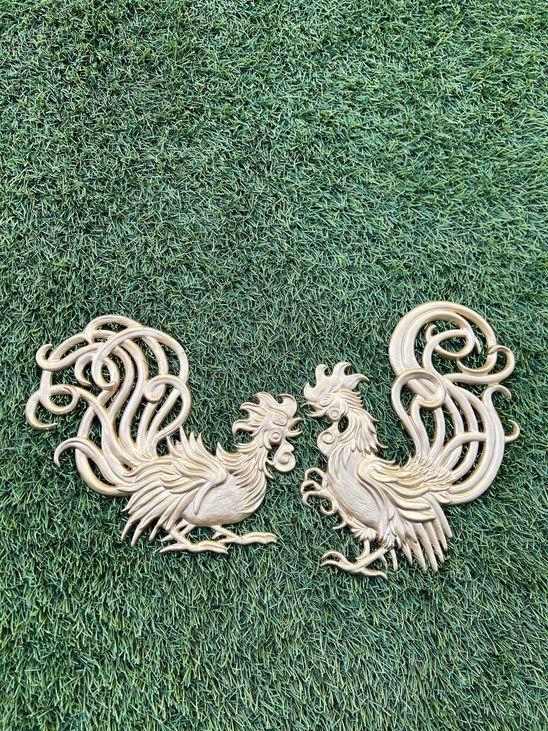 Syroco Roosters Mid Century Wall Art - Etsy