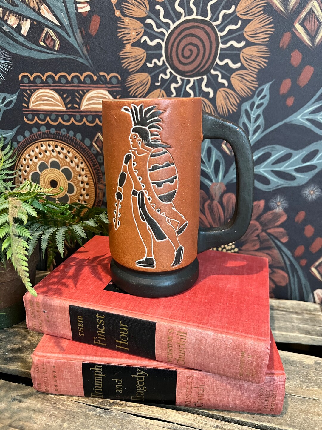 Stoneware Mug/warrior Fighter Design - Etsy