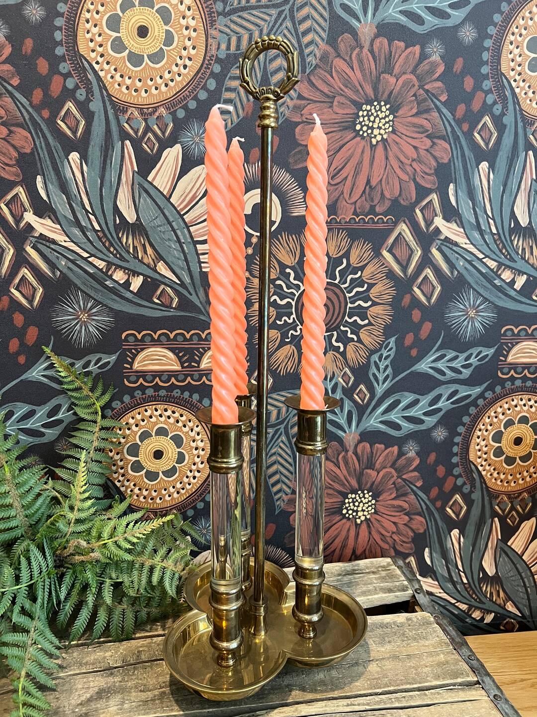 Lucite Brass Candelabra - Etsy