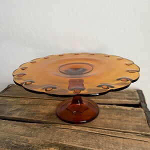 Vintage Amber Cake Stand - Etsy