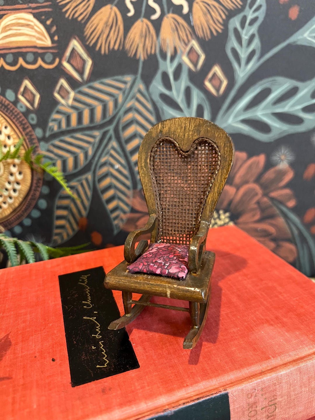 Vintage Miniature Hand Carved Wooden Rocking Chair - Etsy